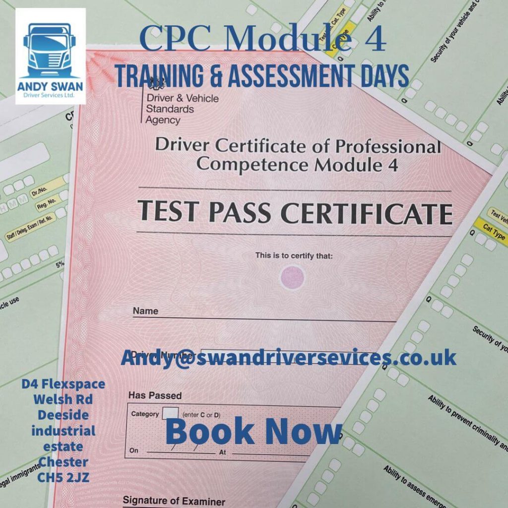 Driver CPC Module 4 Training and Test -Same Day Mod 4 Courses